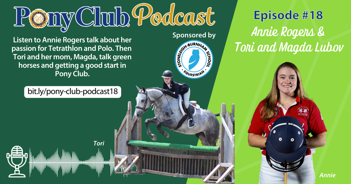 Pony Club Tetrathlon Fan Annie Rogers and Youth Member Tori Lubov and ...